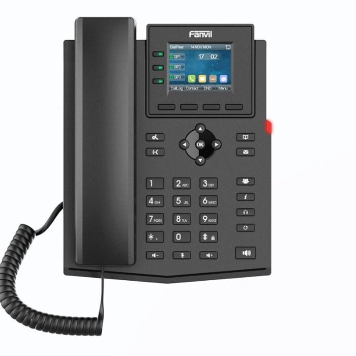 Fanvil X303W Enterprise IP Phone, 2.4-inch Color Screen, 4 SIP Lines, 6 ...