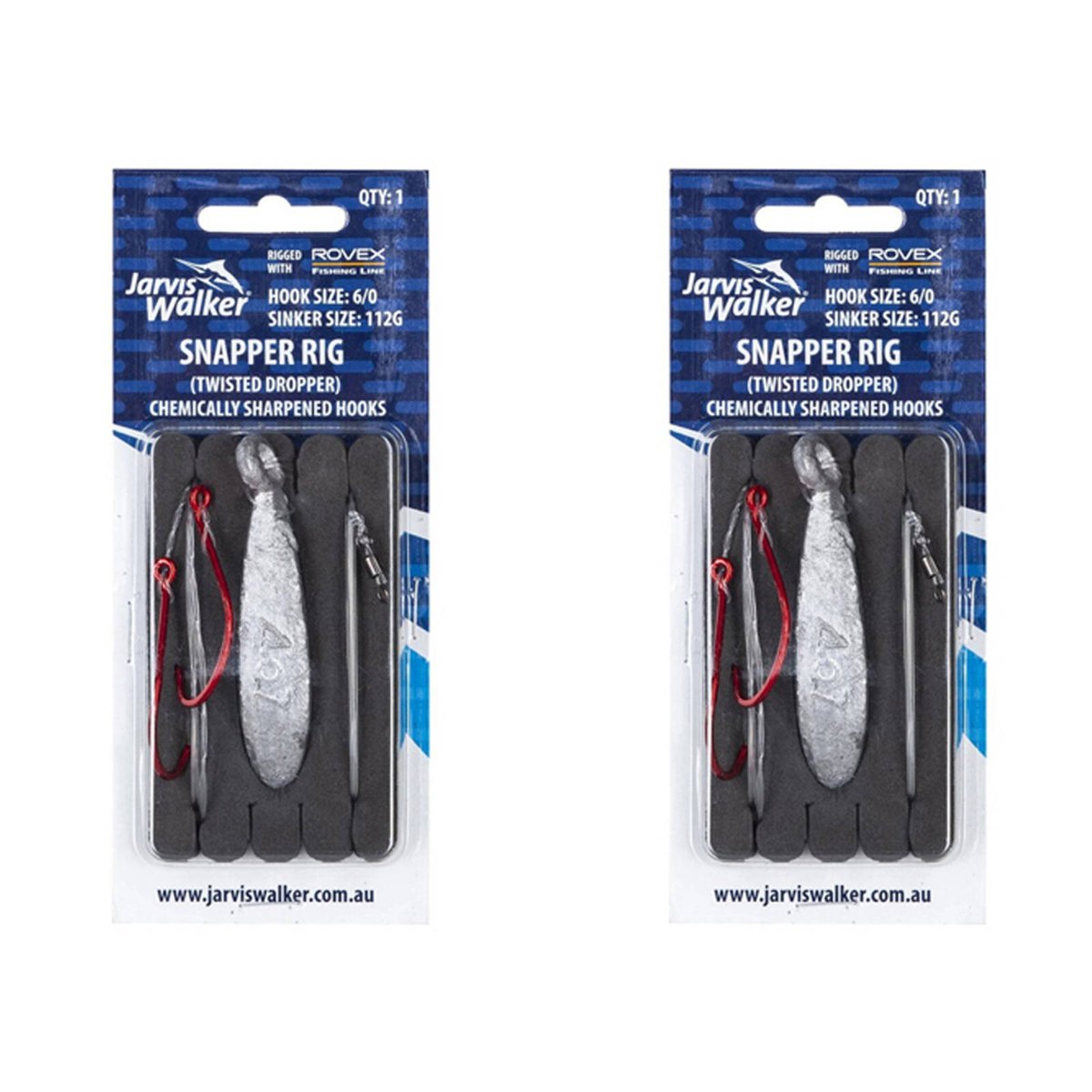 2x Jarvis Walker Snapper/Twisted Dropper Rig with 112g Snapper Sinker ...
