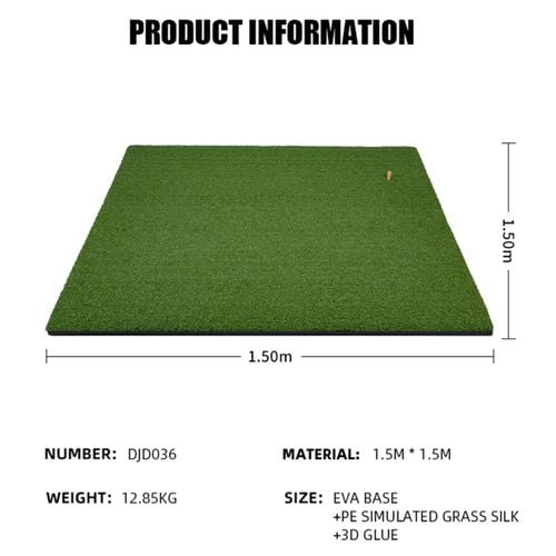 PGM GOLF 1.5Mx1.5M 22MM Long Grass Driving Range Practice Hitting Mat ...