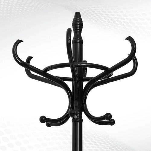 Luxsuite Black Coat Rack Stand Wooden Walnut - Bunnings Australia