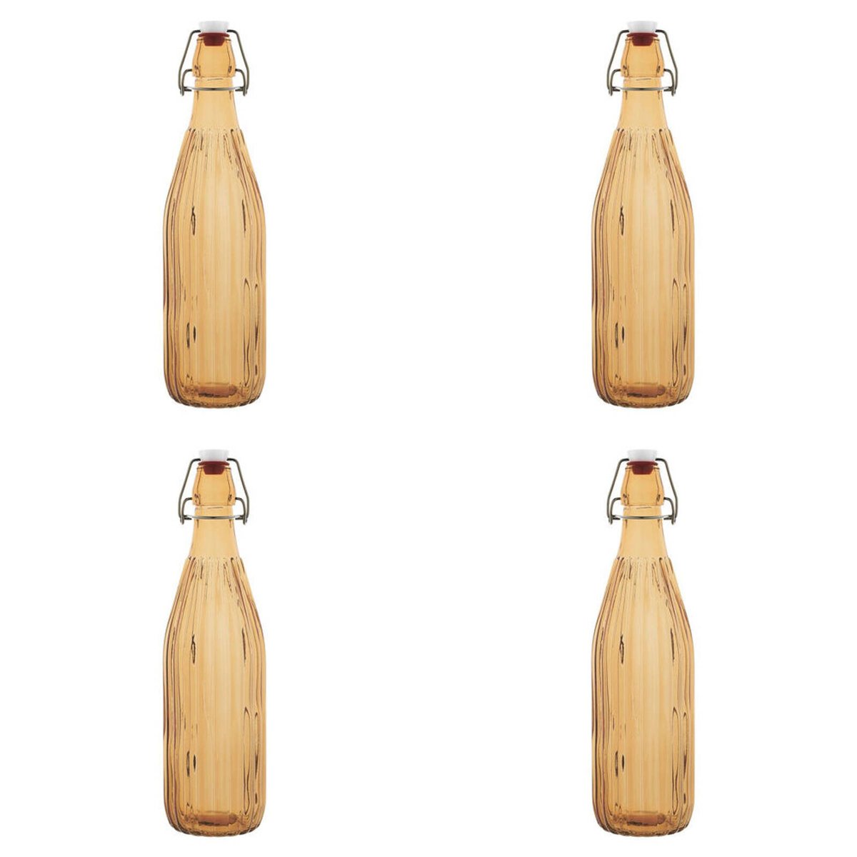 4PK Porto Pop Soda Lime Glass Bottle 30.5cm/900ml - Groove Tangerine ...