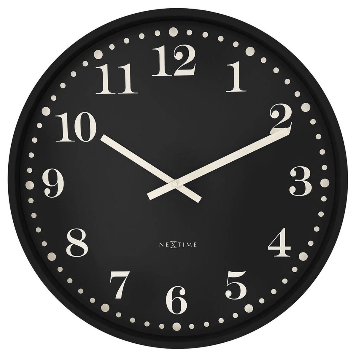 NeXtime Dickens Silent Large Wall Clock Black Dial 50x50x5cm Aluminium Case - Bunnings Australia