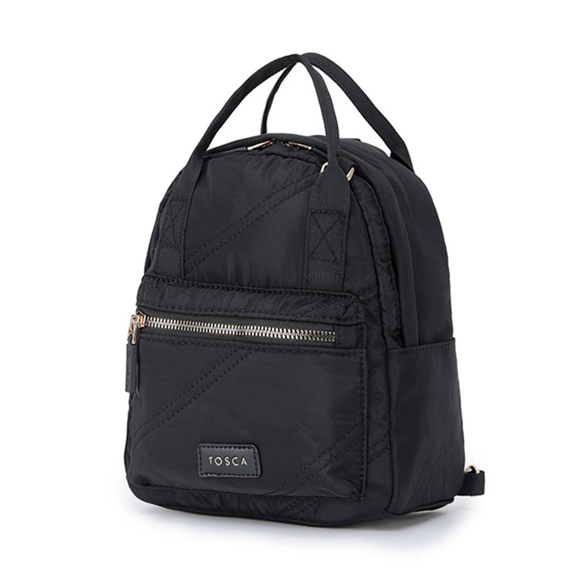 Tosca Mini Utility Compact Carry Bag Black Stitch w/Strap Loops ...