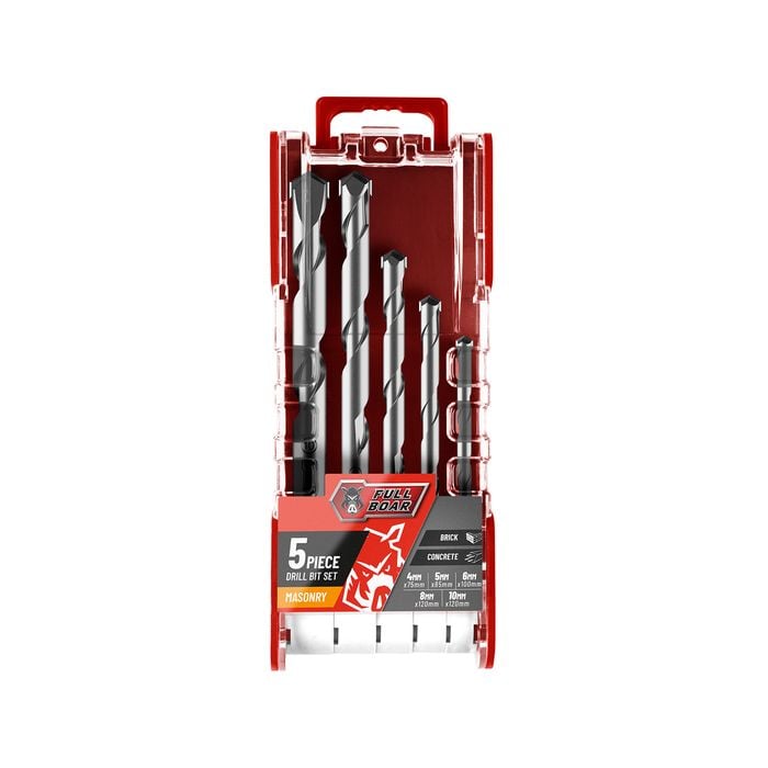 Full Boar 5 Piece Masonry Drill Bit Set Bunnings Australia