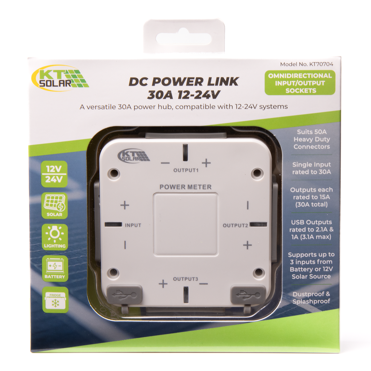 KT Solar 30A 12-24V DC Power Link 4 WAY KT70704 - Bunnings Australia