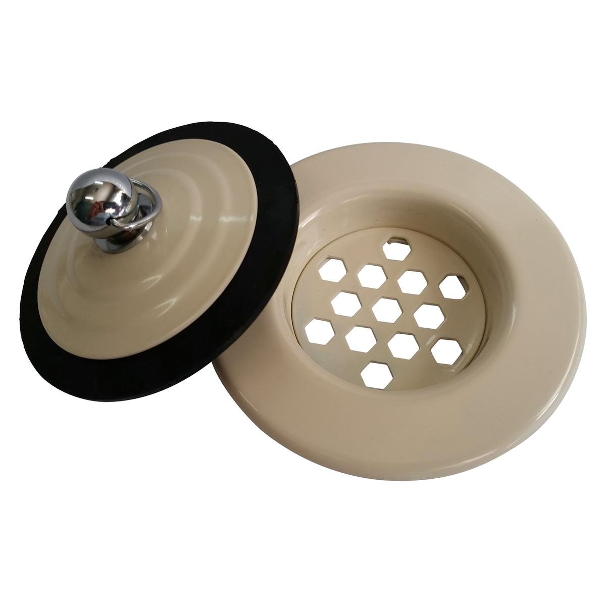 EZYFIX 50mm Ivory Retrofit Waste Insert And Plug Bath Repair Kit ...