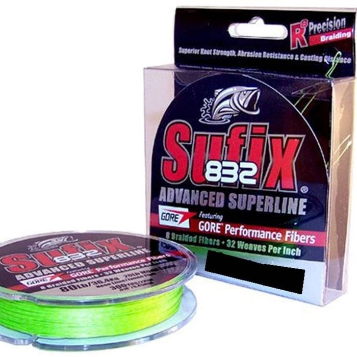 Sufix 832 Advanced Superline x8 Braid 300yd Neon Lime Fishing Line #6lb ...