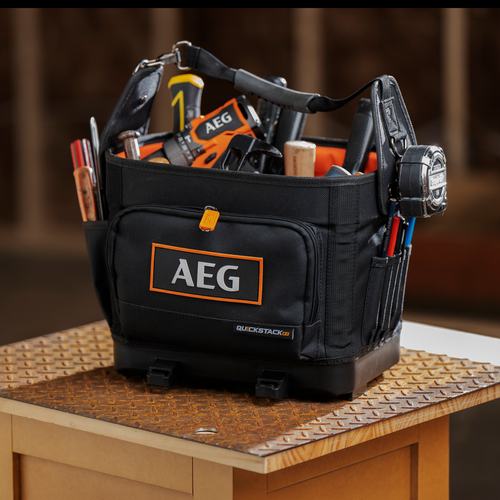 AEG QUICKSTACK 2.0 Half-Size Open Tote Tool Bag - Bunnings Australia