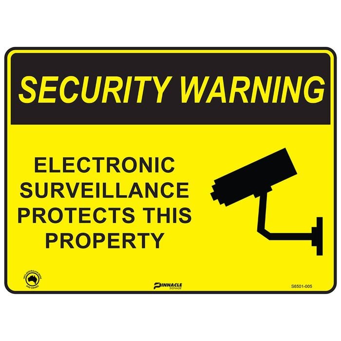 Pinnacle 400 x 300mm Metal Security Warning Electronic Surveillance ...