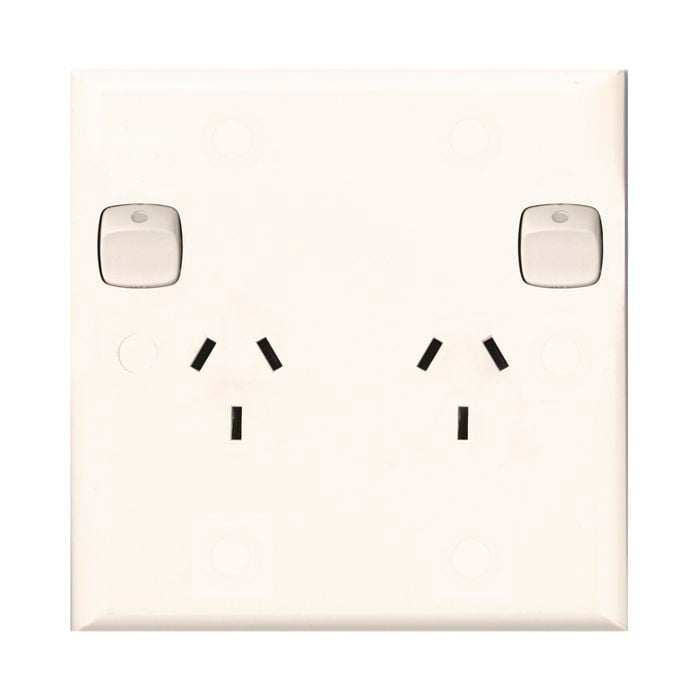 HPM Square Horizontal Double Powerpoint - Bunnings Australia