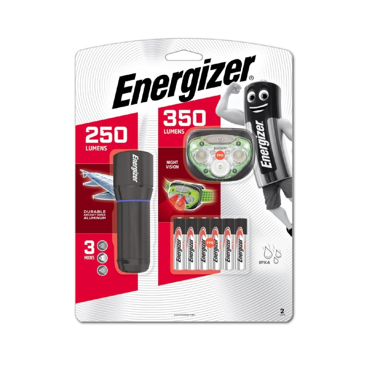 Energizer 250 Lumen And Headlight 350 Lumen Combo Vision Torch ...
