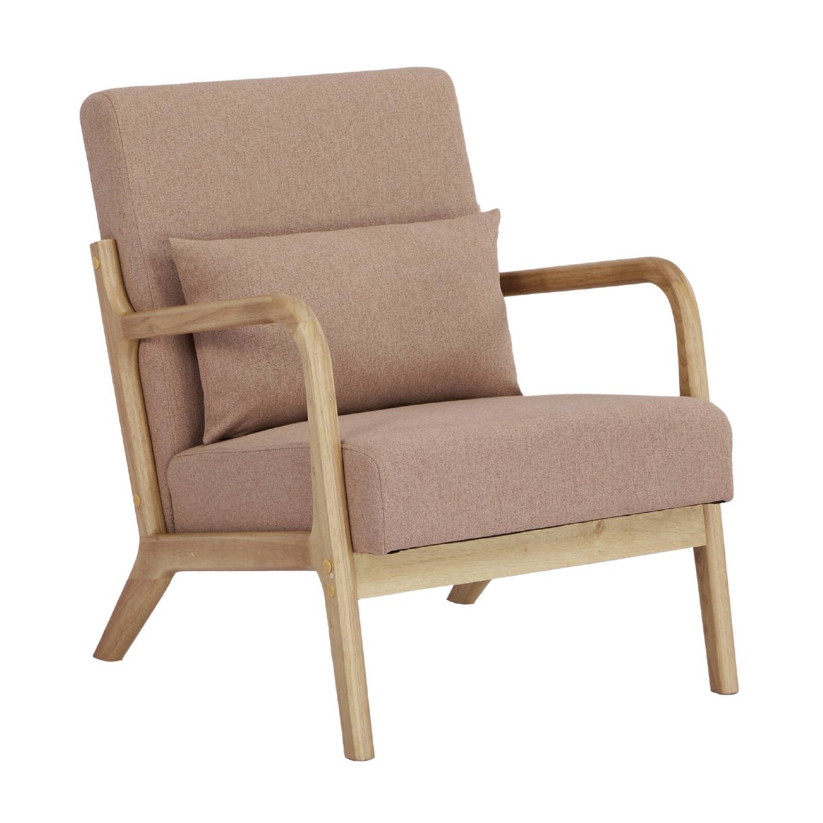 Kamden Armchair Pine Wood Frame Fabric Cover Pink - Bunnings Australia