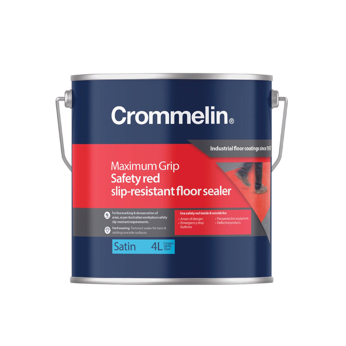 Crommelin 4L Red Maxi Grip Floor Coating - Bunnings Australia
