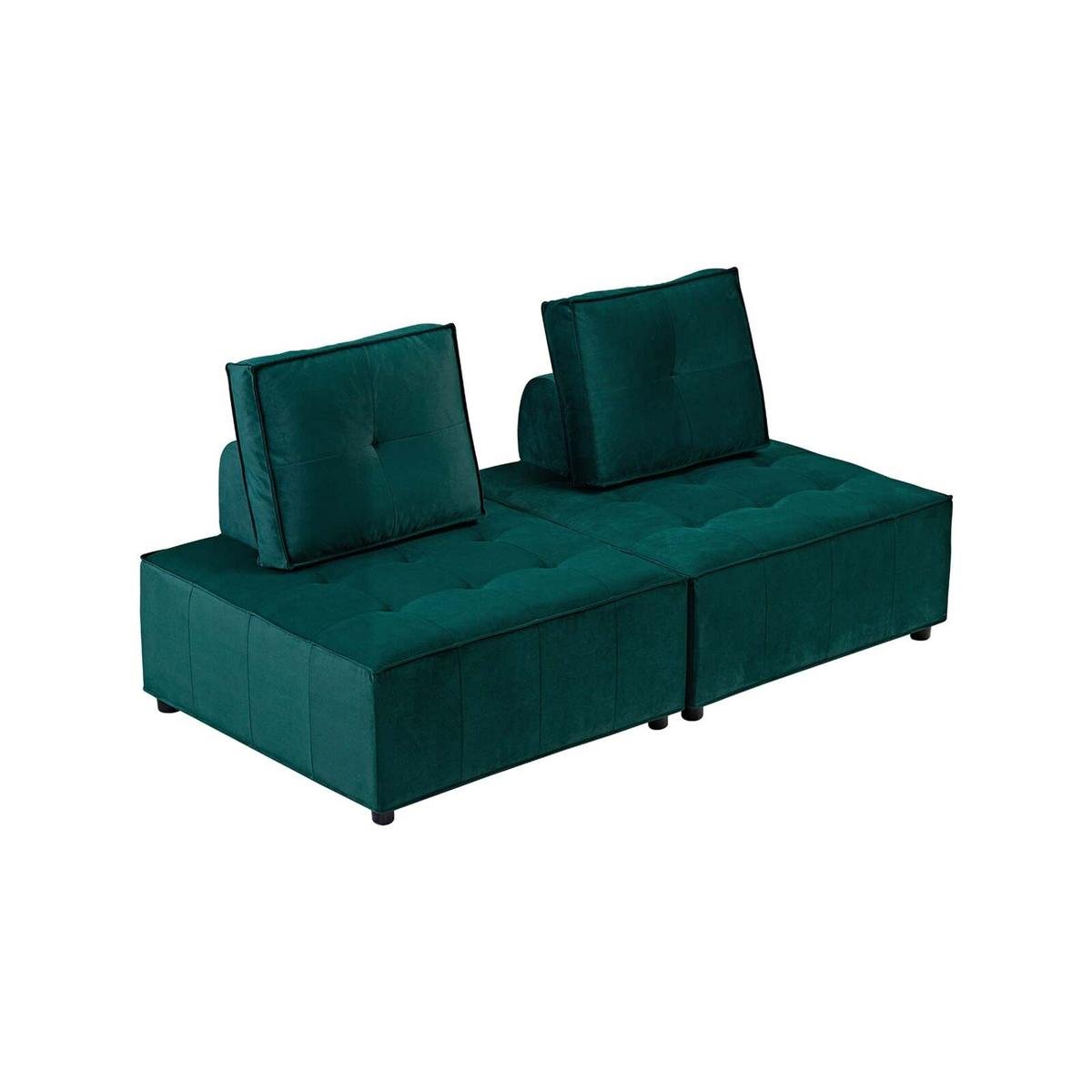 Foret 2pc Armless Seat Modular Extension Lounge Couch Velvet Fabrics ...