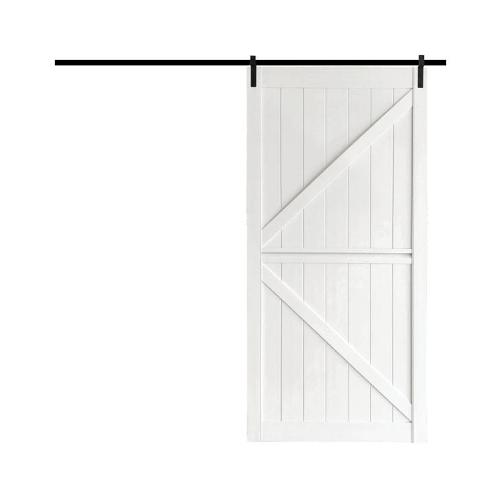 Pillar 2150 x 1000mm White PVC Barn Door Complete Kit - Bunnings Australia