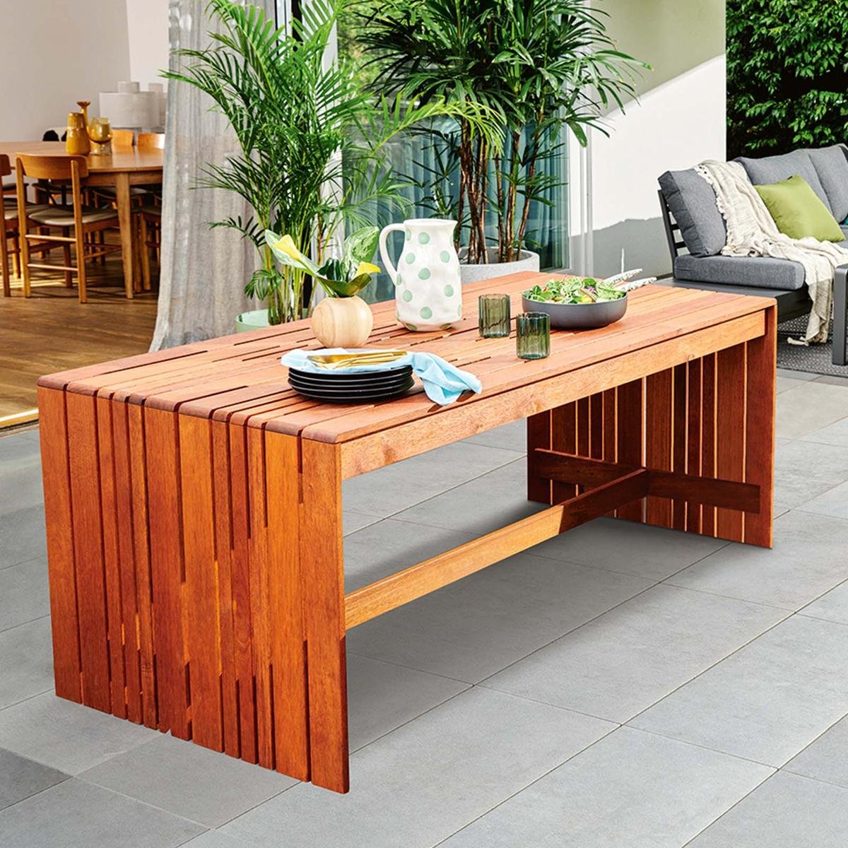 Mimosa 1800 x 895mm Merbau Eden Outdoor Table - Bunnings Australia
