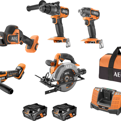 AEG 18V 4.0Ah 5 Piece FUSION Brushless Kit - Bunnings Australia