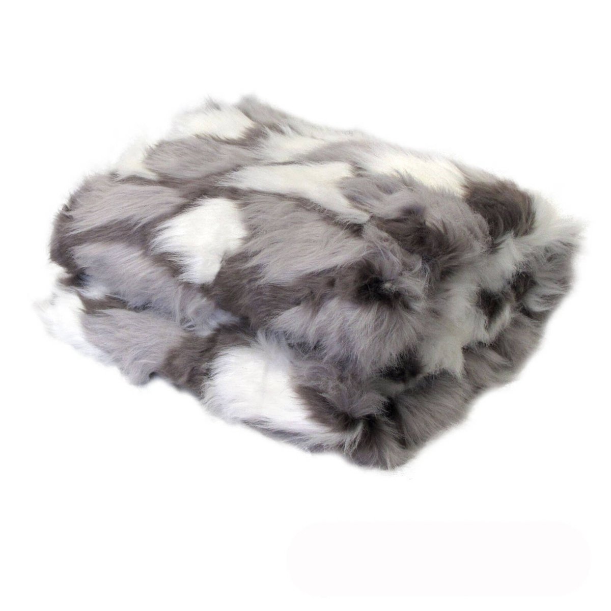 Riley Modern Pattern Faux Fur Throw Rug 127 x 152 cm Grey Camouflage ...