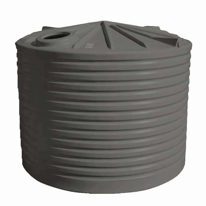 Clark Tanks 10000L Round Poly Water Tank - Gull Grey - Bunnings Australia