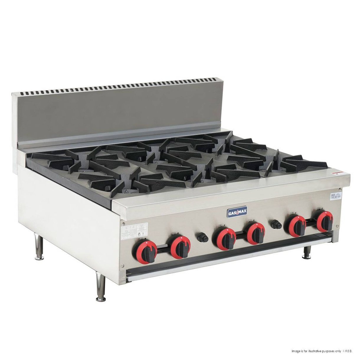 GasMax Gas Cook Top 6 Burners Lpg With Flame Failure - Commercial Gas ...