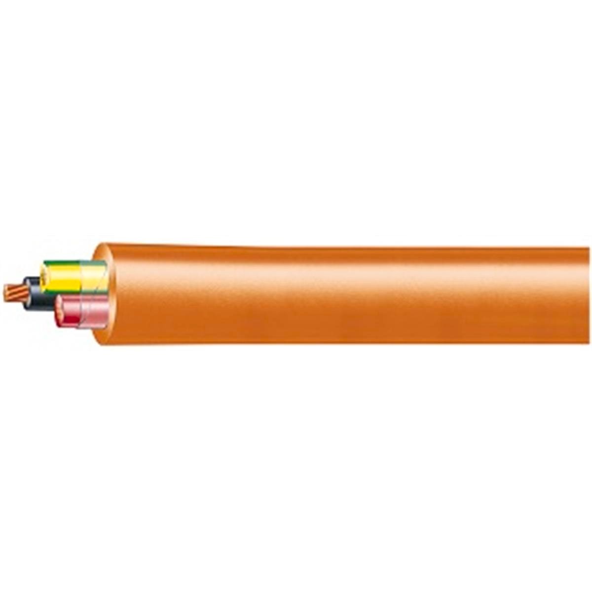 Olex 2.5mm Orange 2 Core and Earth Electrical Cable - Per metre - 1m ...