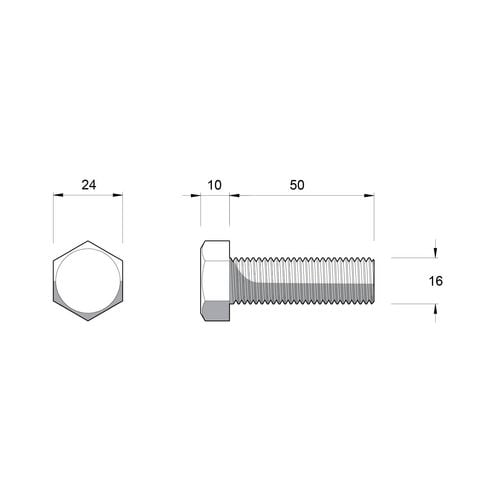 ZENITH M16 x 50mm Hot Dip Galvanised Hex Head Bolts and Nuts - 12 Pack ...