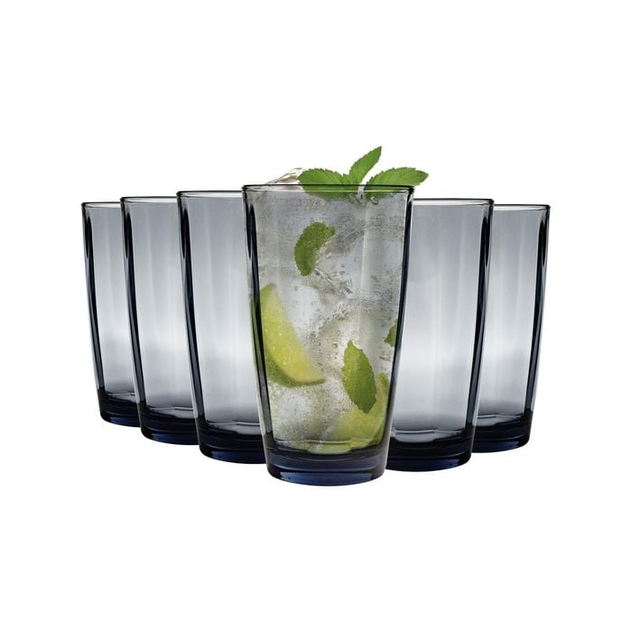 Bormioli Rocco Pulsar Ridged Highball Cocktail Glasses Set - 470ml ...