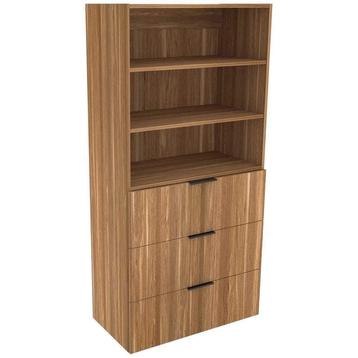 Lugna 1536 x 750 x 380mm Cove Ready to Assemble Robe Insert 2 Shelf 3 ...