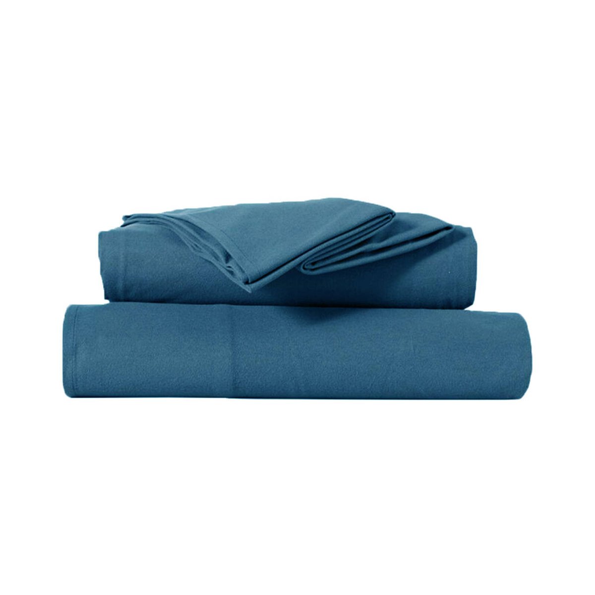Kingtex Ultra-Soft Micro Flannel Sheet Set 40 cm Wall Steel Blue King ...