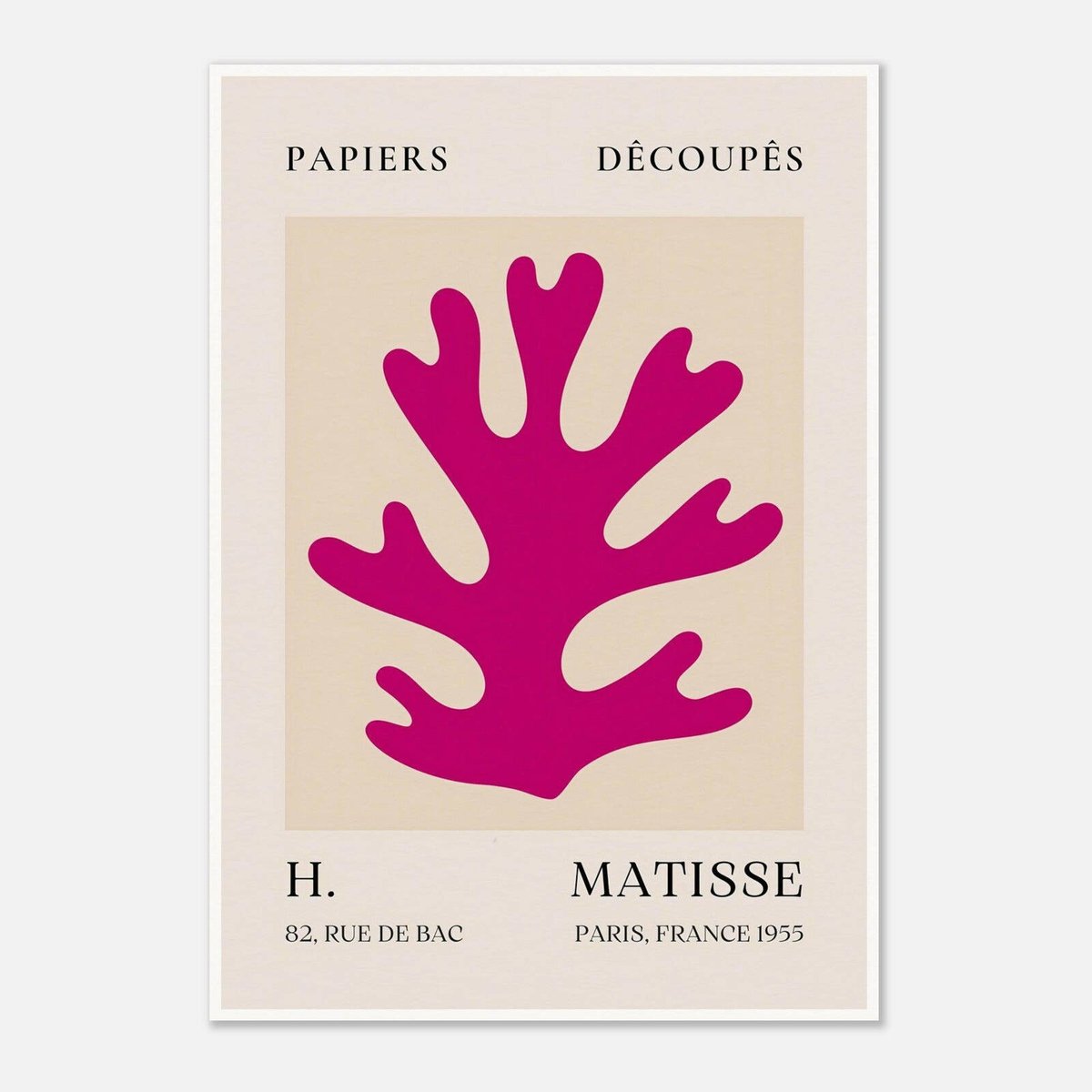 Galrie Papiers Découpés H. Matisse Art Print Pink Foliage (1955 ...