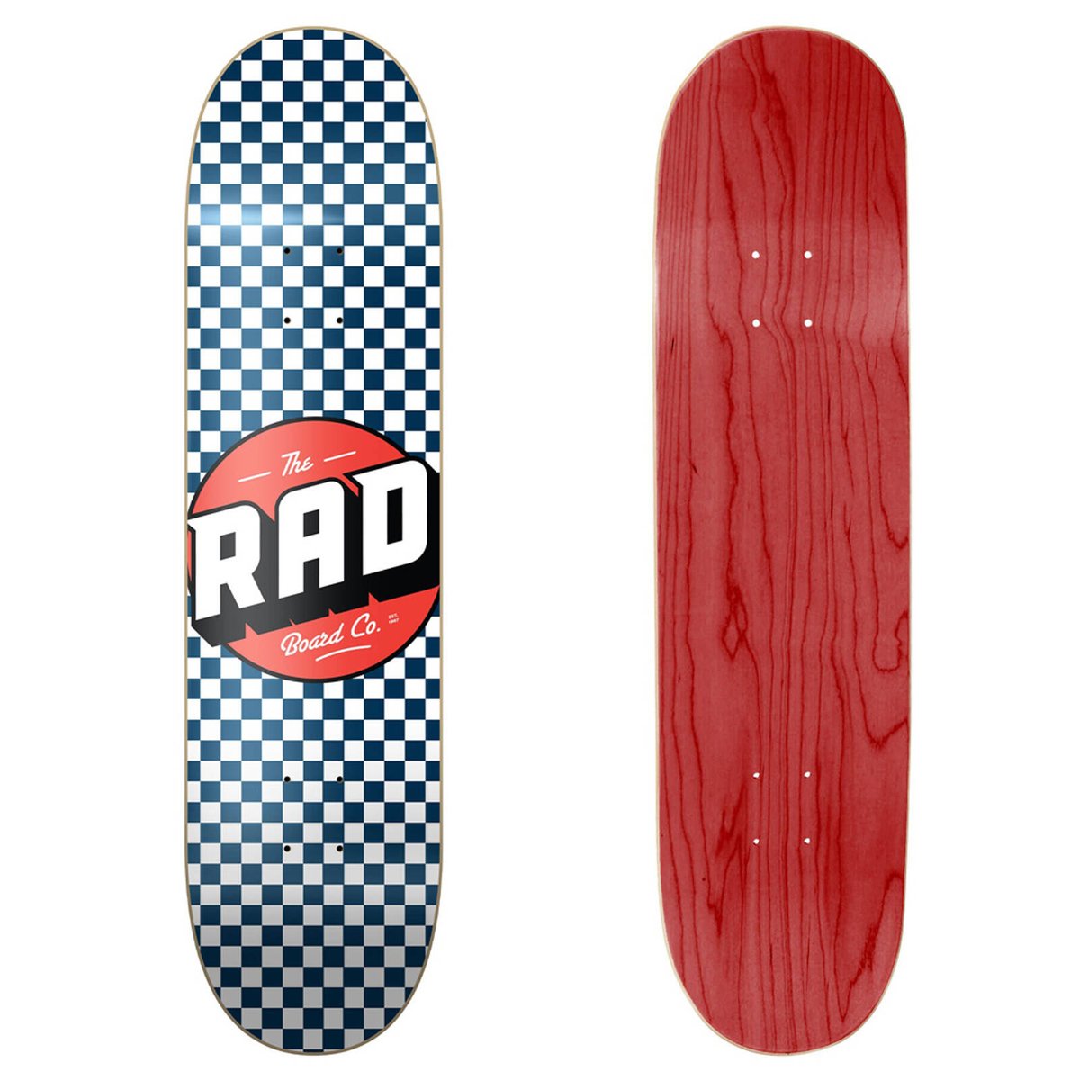 Rad Board Co Logo Skateboard Pro Premium Durable 8.25 Deck - Checkers ...