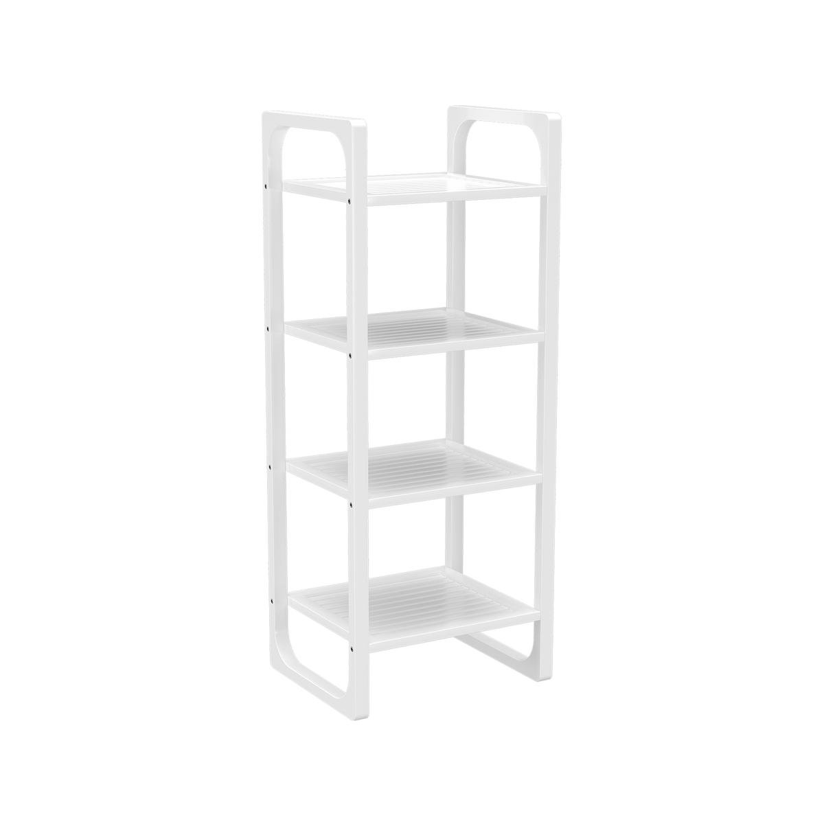 Flexi Storage Living 370 x 925 x 300mm White Bamboo 4 Tier Storage ...