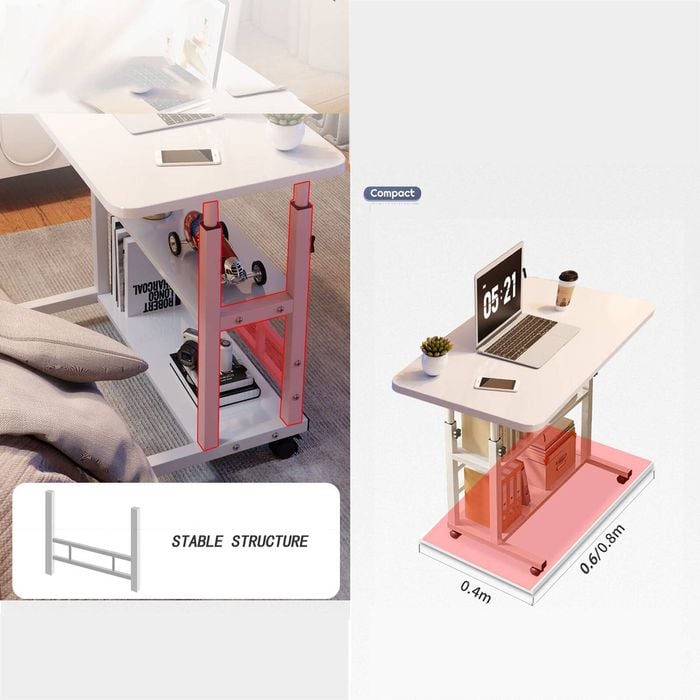 Foret Mobile Laptop Bed Bedside Study Desk Shelf Stand Portable Table ...