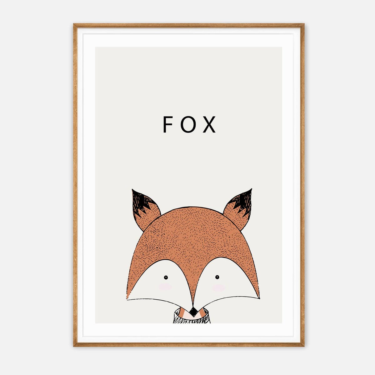 Galrie Charming Modern Minimalist Fox Art Print for Home Decor, Wood ...