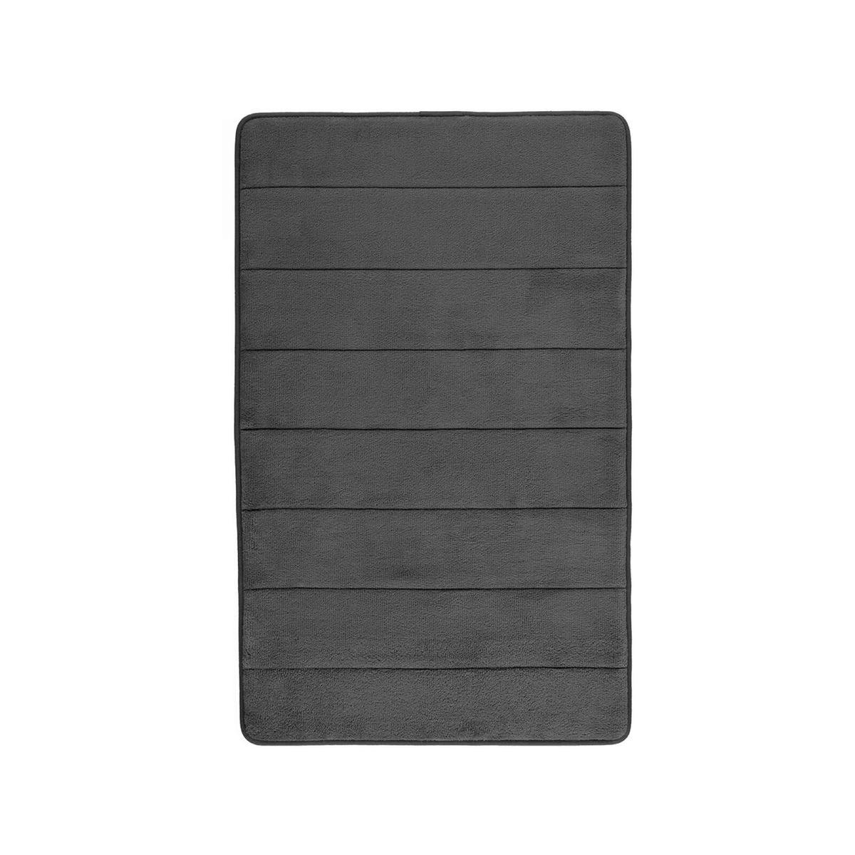 Barelli Bath Mat Rectangular 50cm x 80cm Non-Slip Memory Foam Grey ...