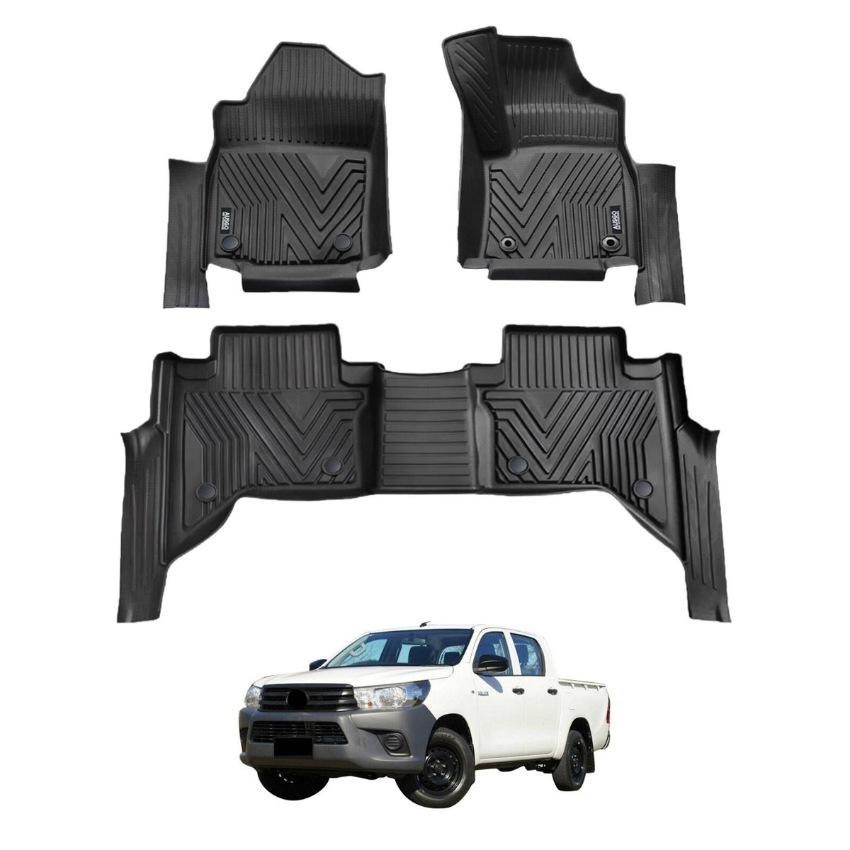 AUSGO 5D Injection Car Floor Mats for Toyota Hilux Auto Trans Dual Cab ...