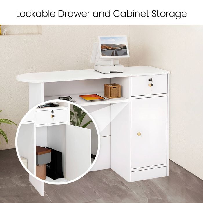 Lauft Reception Office Desk Counter with Cabinet Drawer Front Desk ...