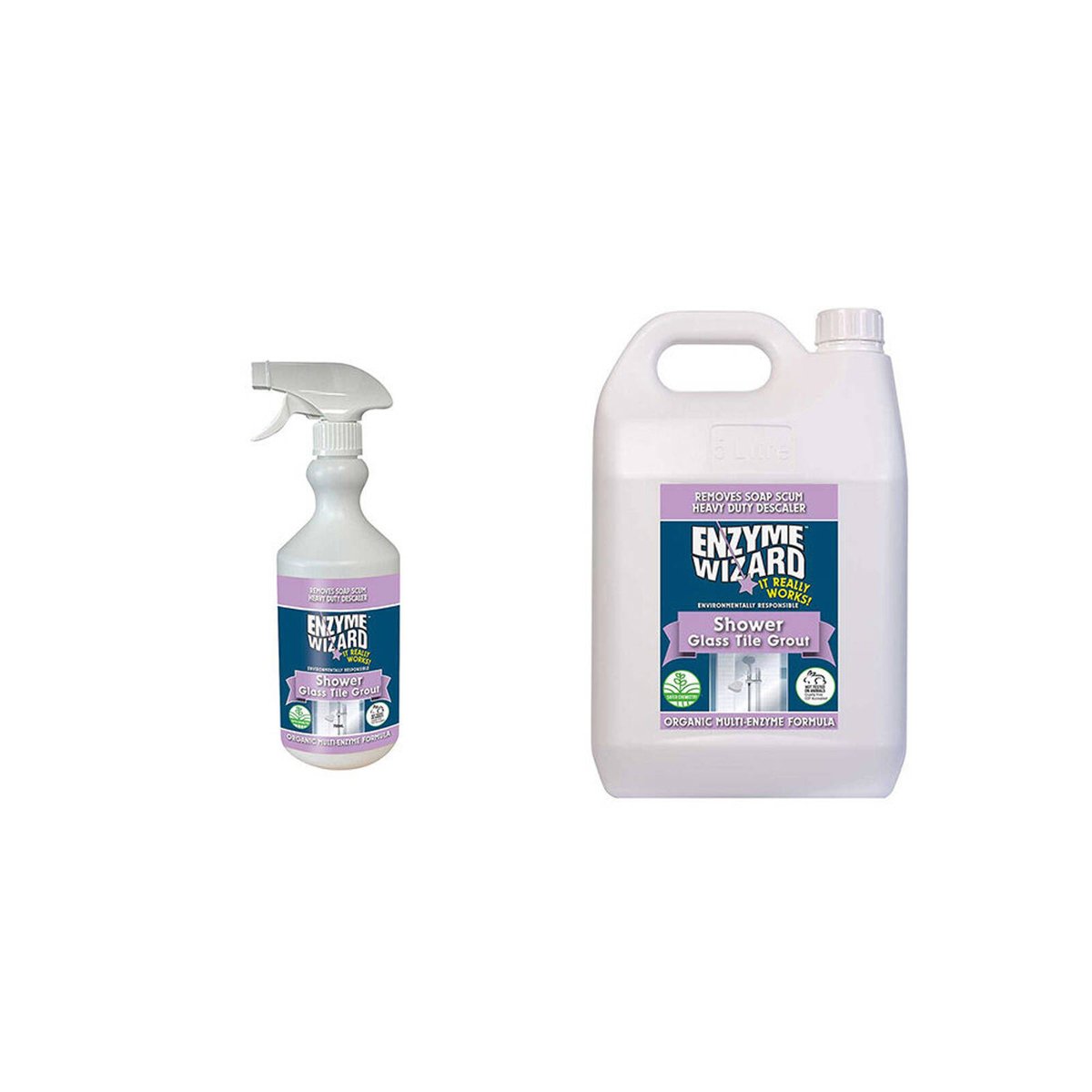 Enzyme Wizard Shower Glass Tile Grout Cleaner Multi Enzyme 750ML and 5L ...