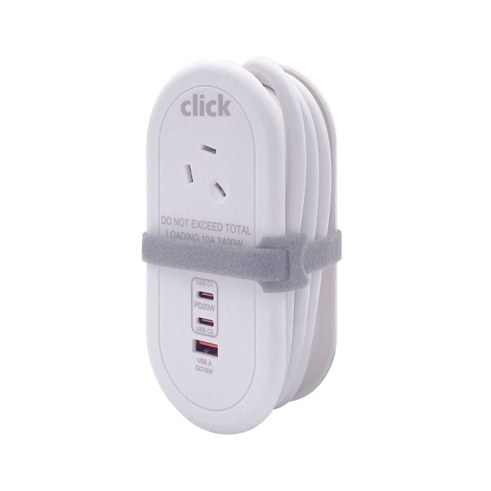 Click 2 Outlet Power Board With PD20W USB Charger - Bunnings Australia